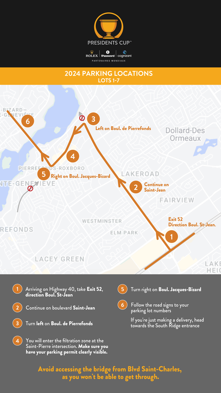 2024 Presidents Cup: Parking and Transportation